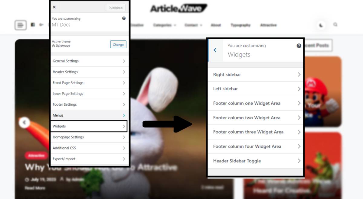 How to access and configure Widget settings? – Article Wave