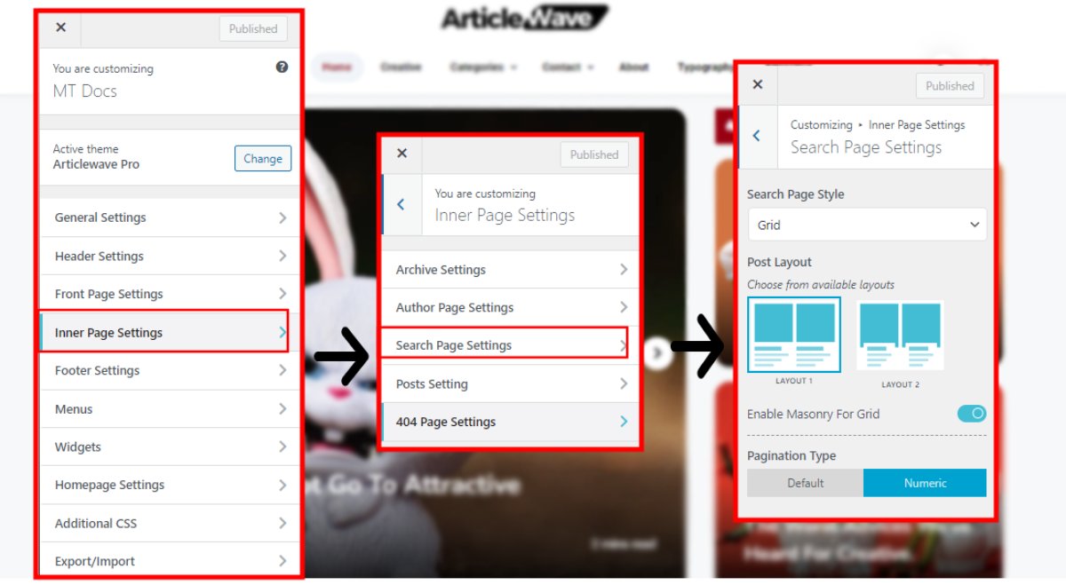 How to configure your search page settings? – Article Wave