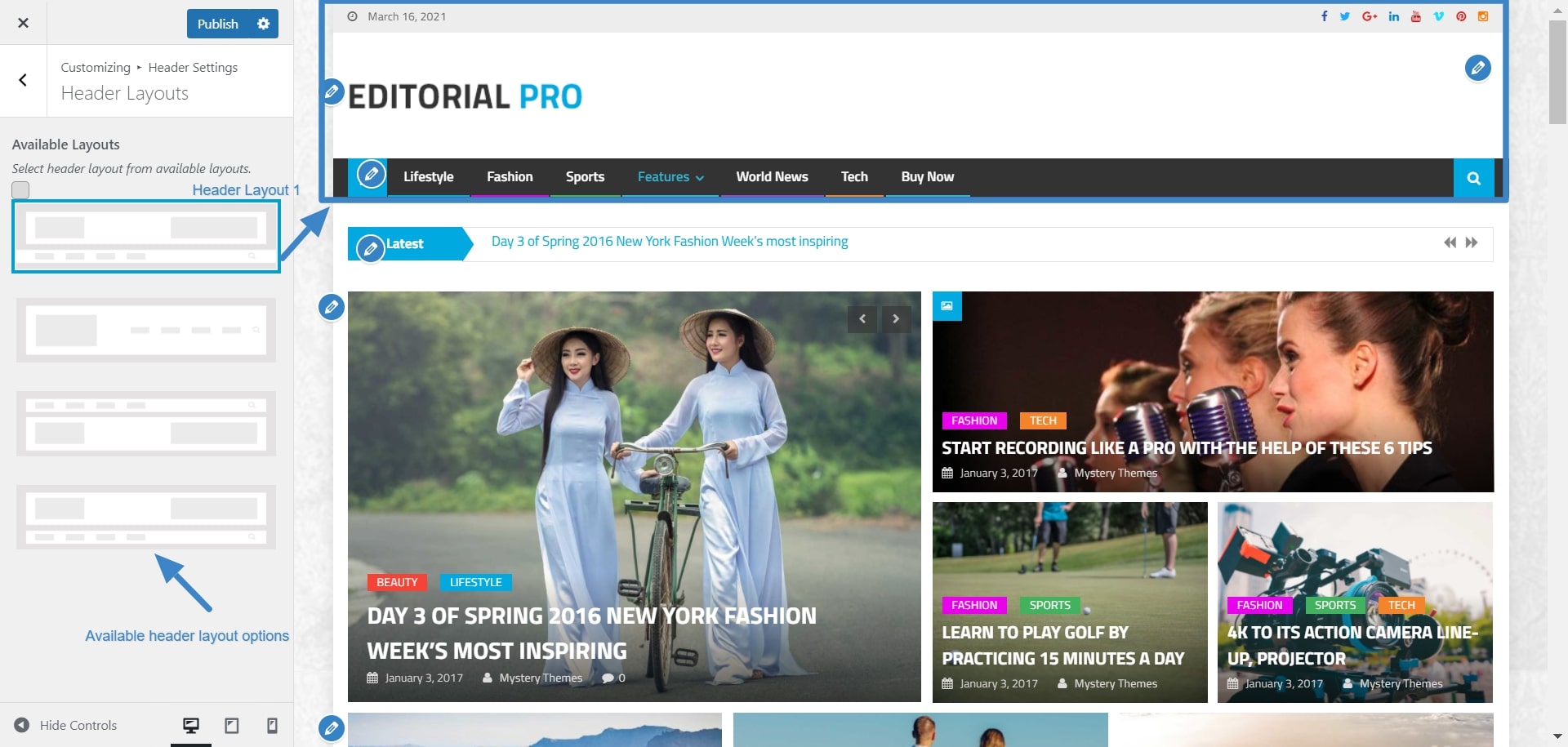 How to Configure Header Layout? – Editorial