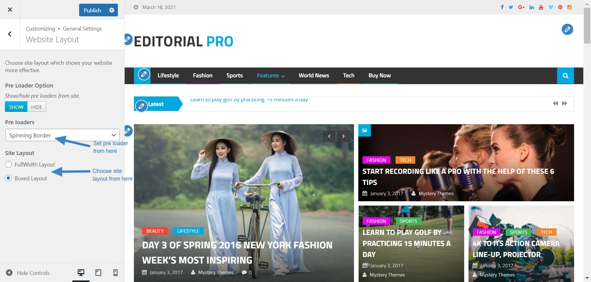 How to Configure Website Layout? – Editorial