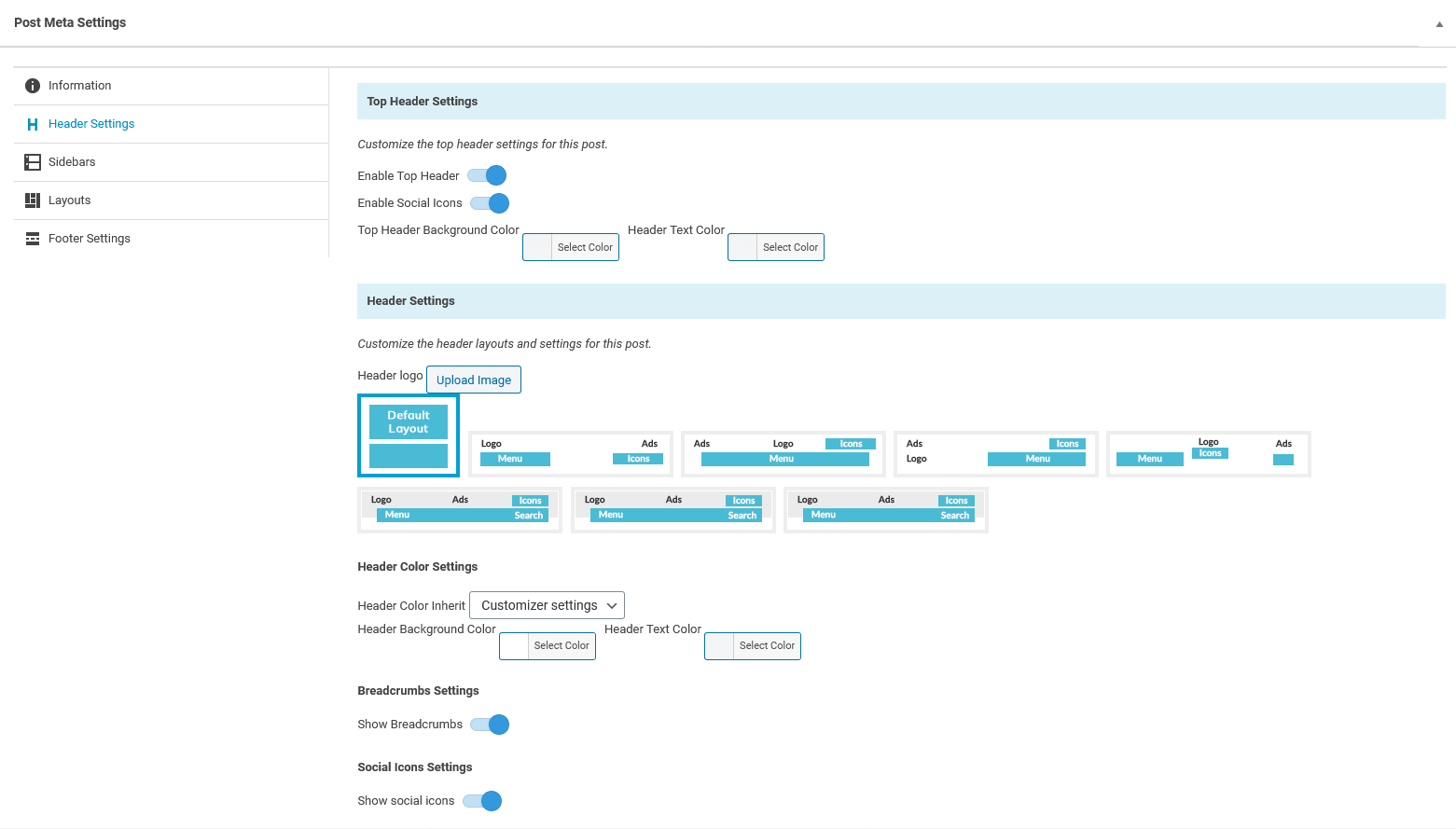 How to Customize the Header Settings from Post /Page Meta Settings ...