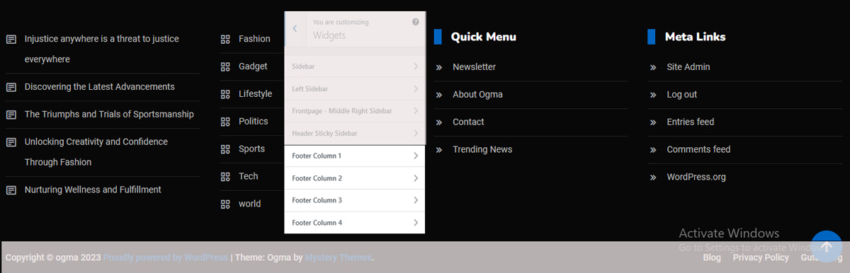 How to Add Multiple Footer Columns in the Main Area Footer? – Ogma Docs How to Add Multiple Footer Columns in the Main Area Footer? – Ogma Docs