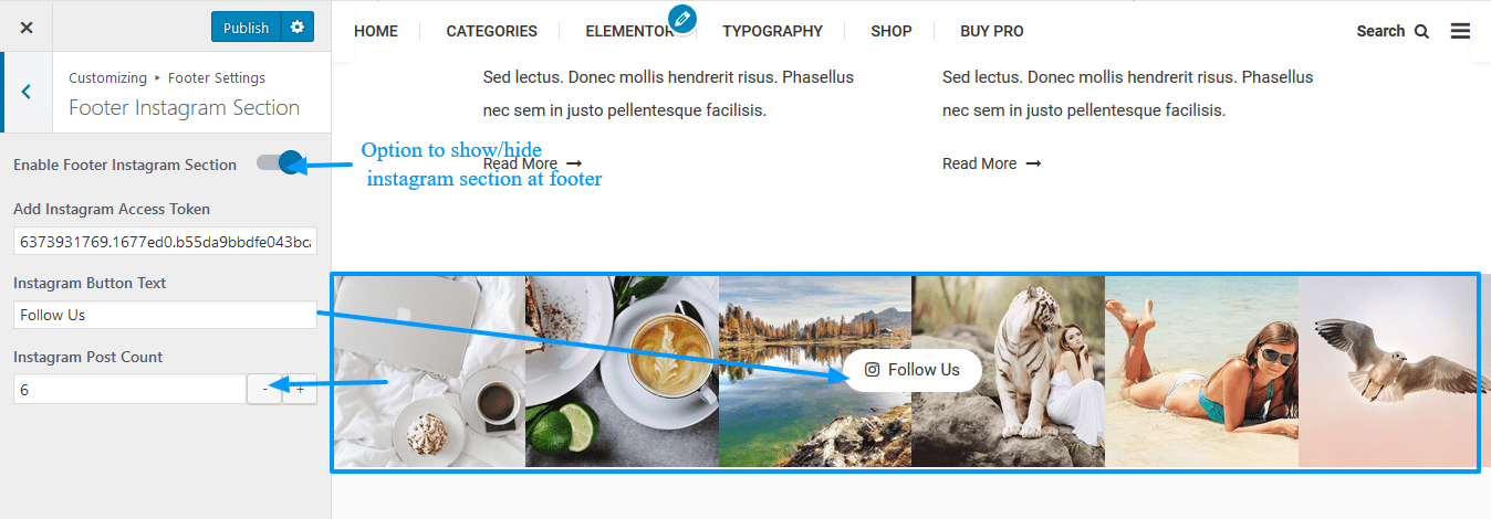 How to Configure the Footer Instagram Section? – Saaya